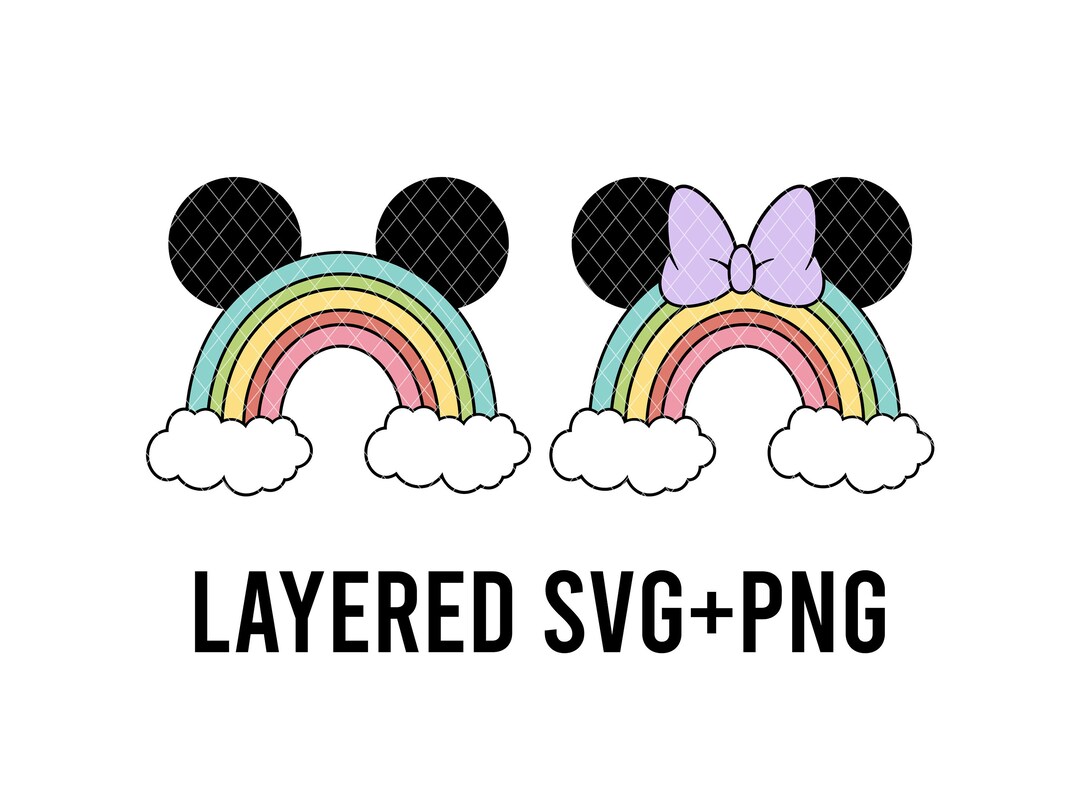 Mouse Rainbow Layered SVG + PNG - Etsy