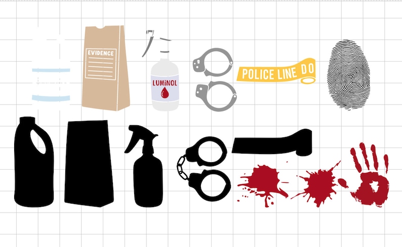 True Crime Clipart SVG Layered by Colour Png Cricut - Etsy
