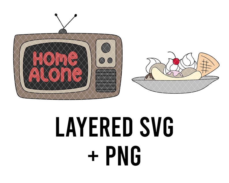 Home Alone Retro TV Sundae SVG Layered by Colour PNG - Etsy