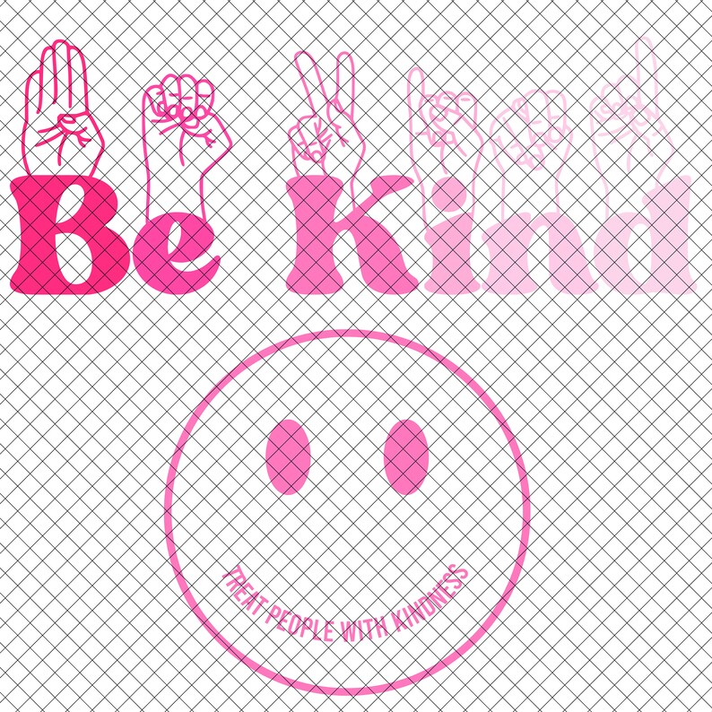 Be Kind ASL Choose Kindness SVG Bundle for Cricut Silhouette - Etsy