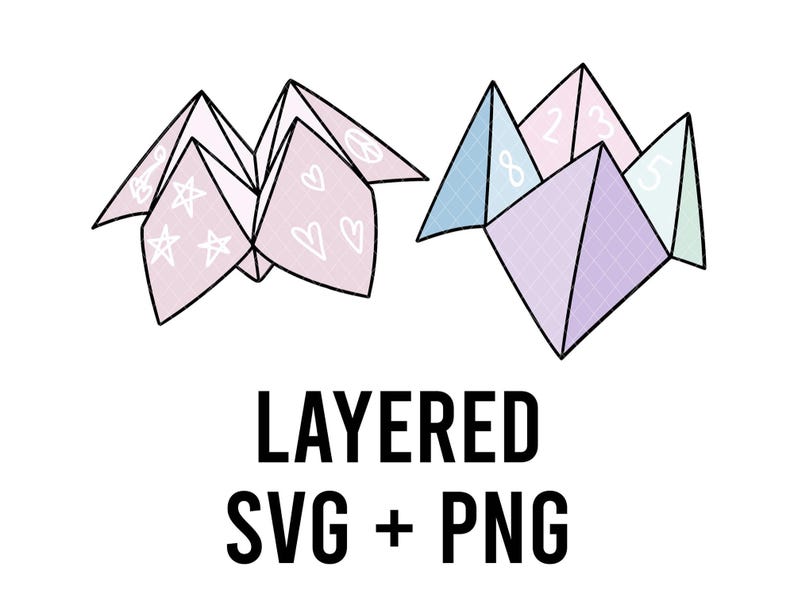 Cootie Catcher, 90's Paper Fortune Teller SVG + PNG - Etsy