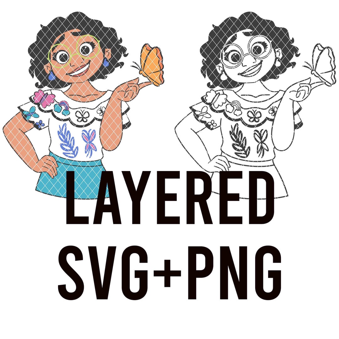 Encanto Mirabel SVG PNG Layered by Colour - Etsy
