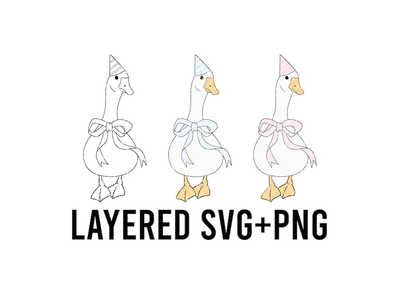 Silly Birthday Goose SVG PNG | Funny Birthday Cut File | Layered Goose ...
