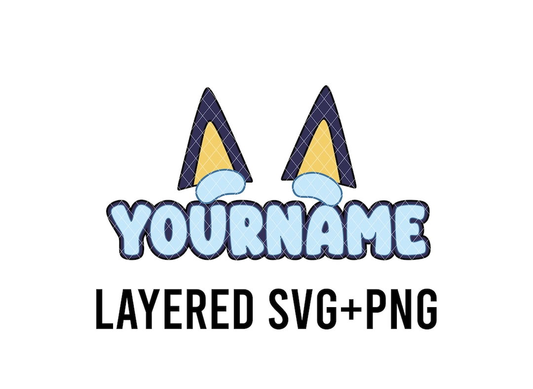 Blue Dog Custom Name Layered SVG + PNG - Etsy