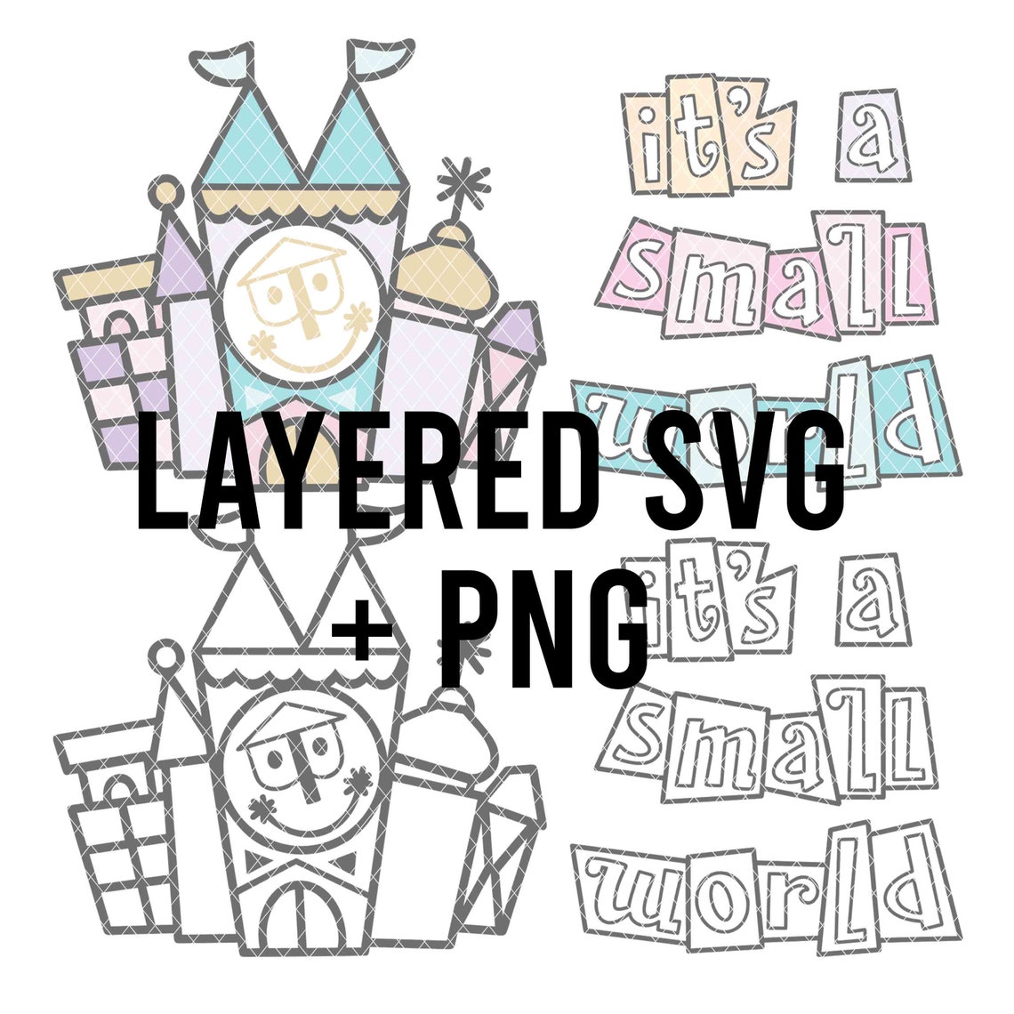 Small World Pastel SVG Layered by Colour PNG Cricut - Etsy Canada