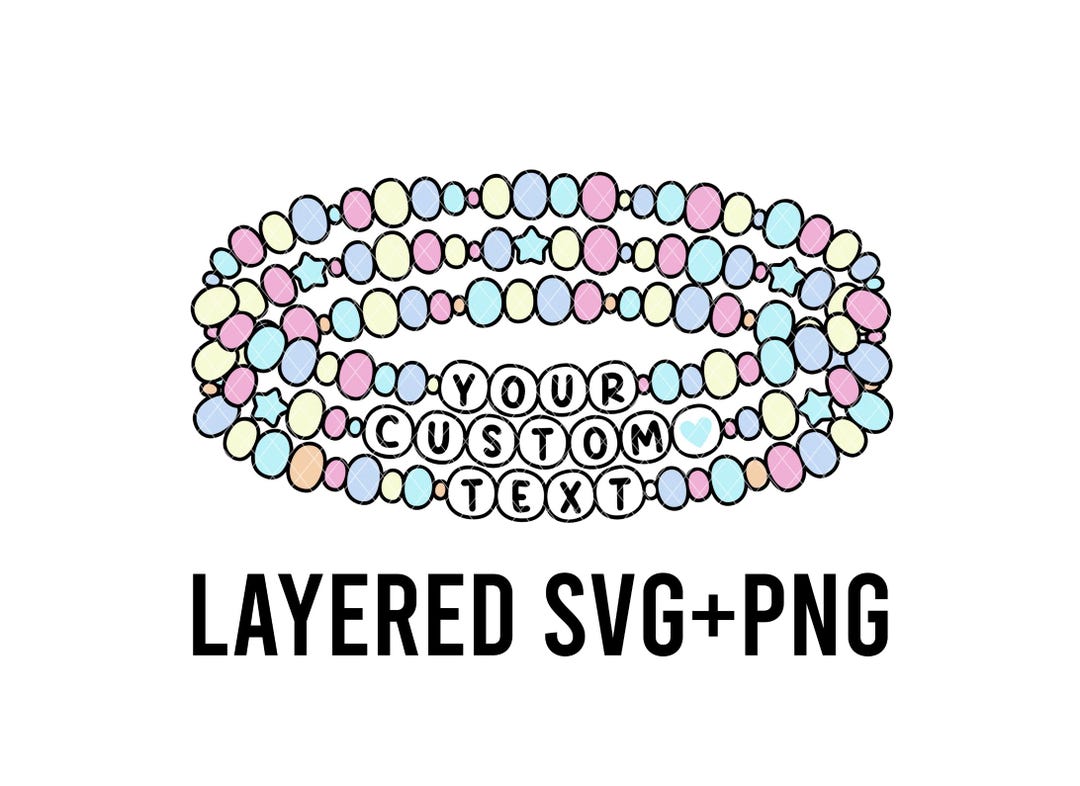 Custom Friendship Bracelet SVG + PNG | Digital Download | - Etsy