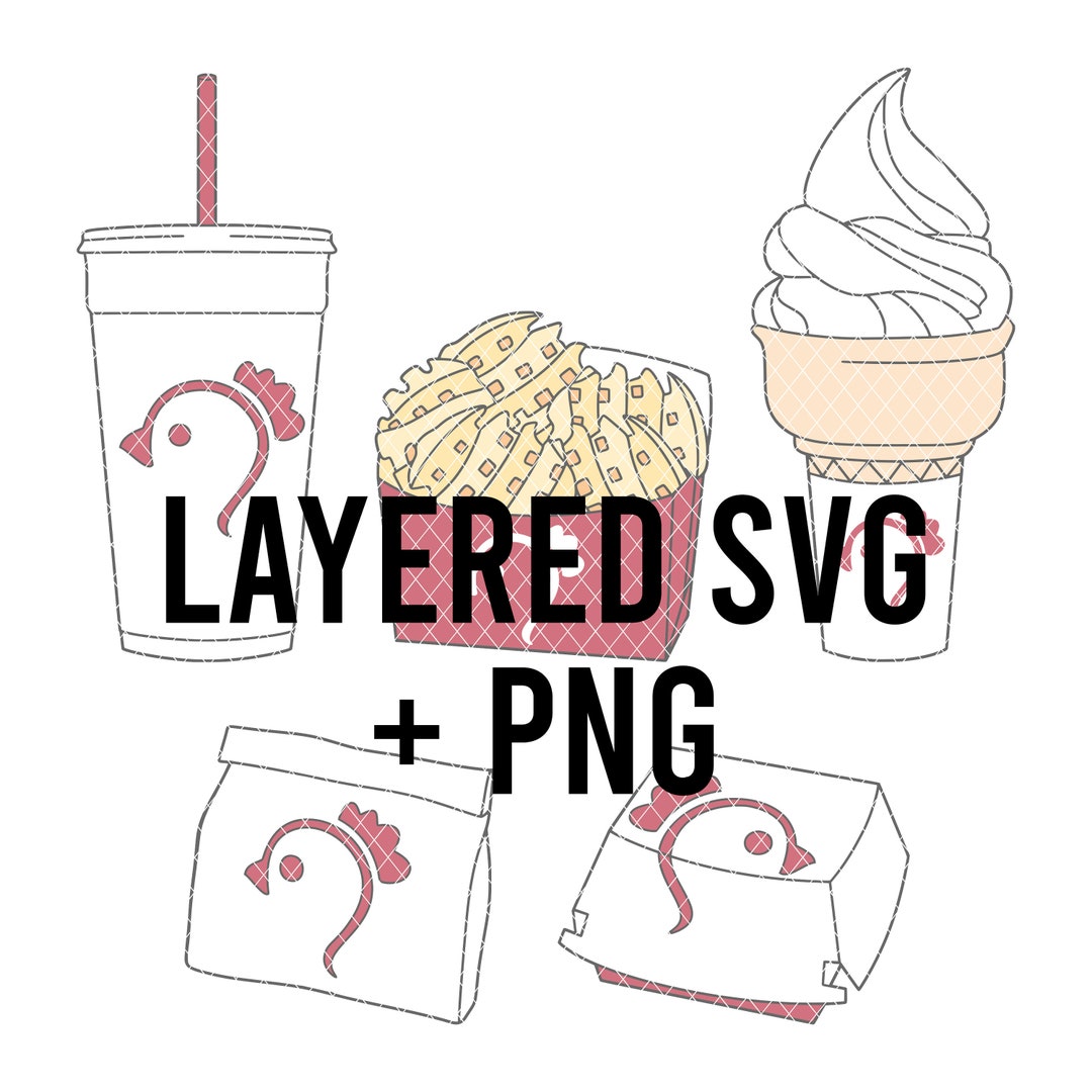 Chicken Meal Set, SVG Layered by Colour + PNG, Cricut Silhouette - Etsy