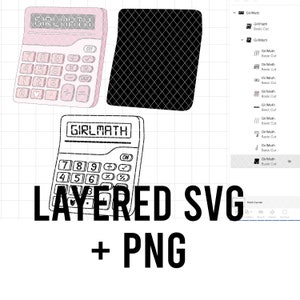 Girl Math PNG + Layered by Colour SVG - Etsy