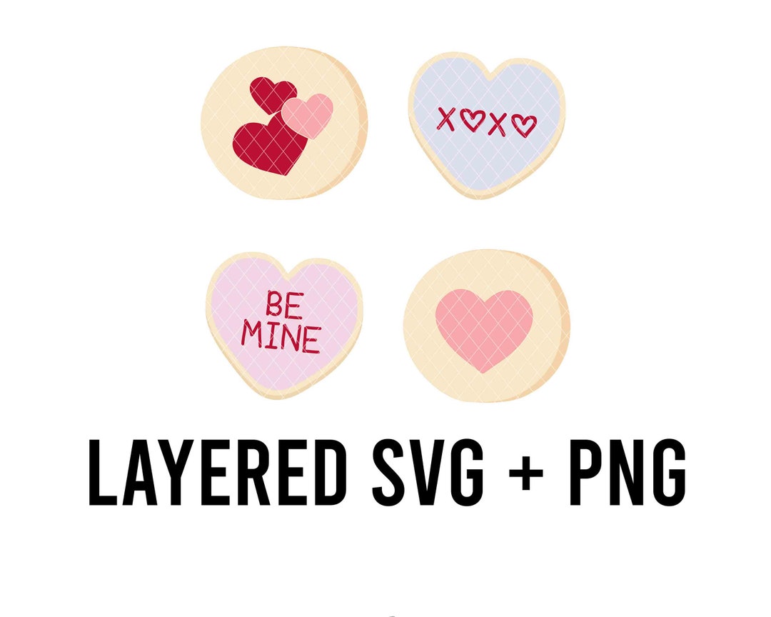 Cute Valentine Cookies SVG + PNG - Etsy