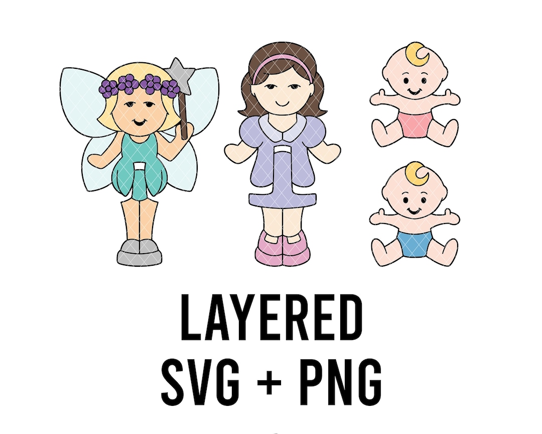 Mini Pocket Dolls Layered by Colour SVG + PNG SET - Etsy