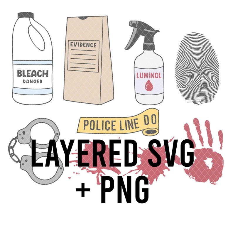 True Crime Clipart SVG Layered by Colour Png Cricut - Etsy