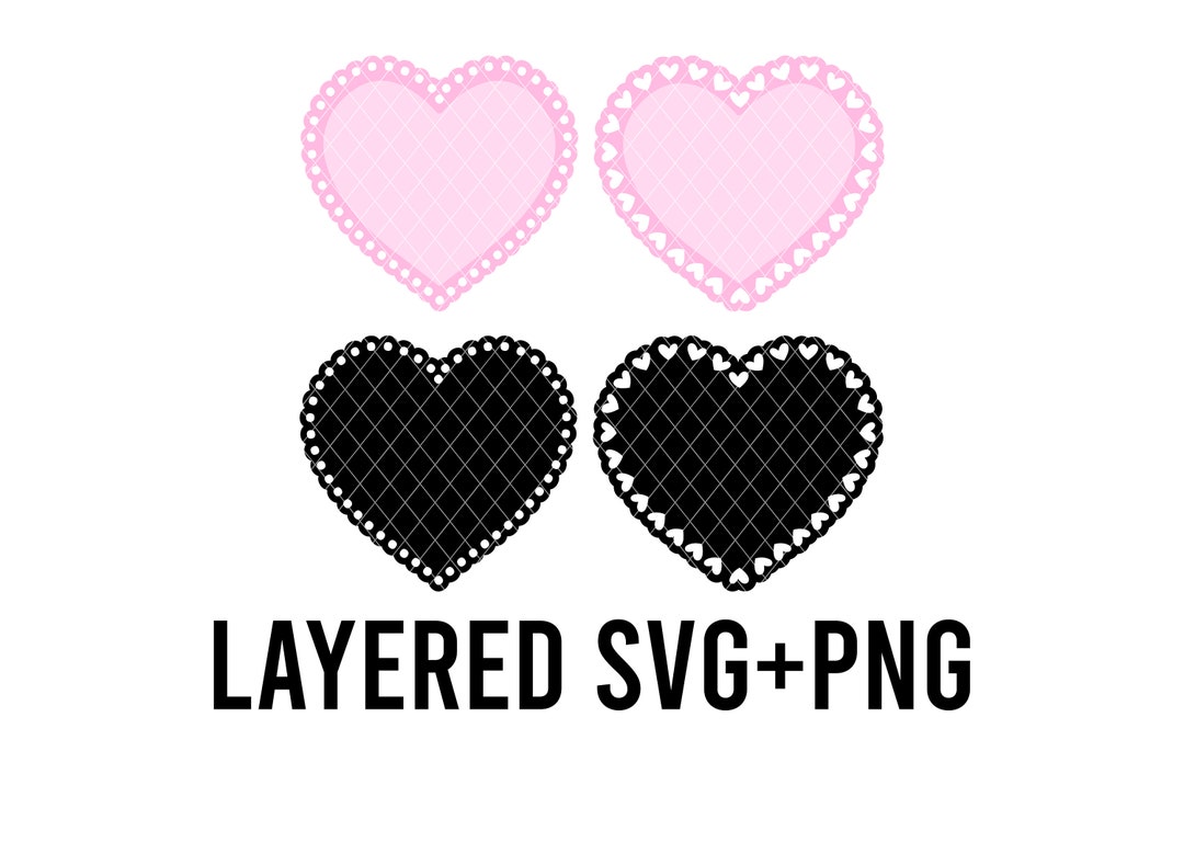 Valentines Scalloped Heart SVG + PNG - Etsy