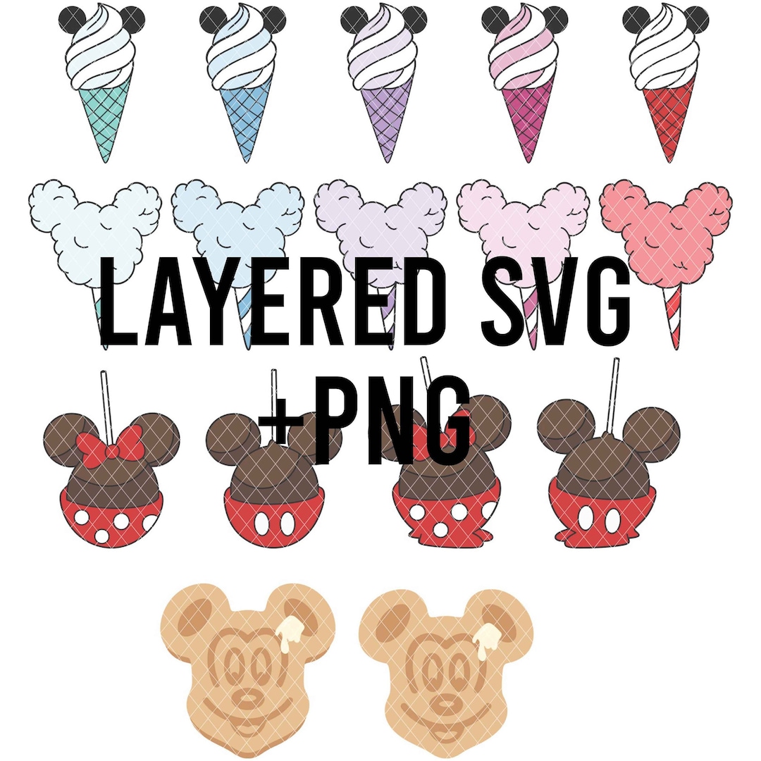 Mouse Snacks Layered by Colour SVG + PNG - Etsy