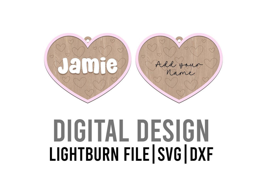 Valentines Heart Tag SVG, Valentine Laser SVG - Etsy