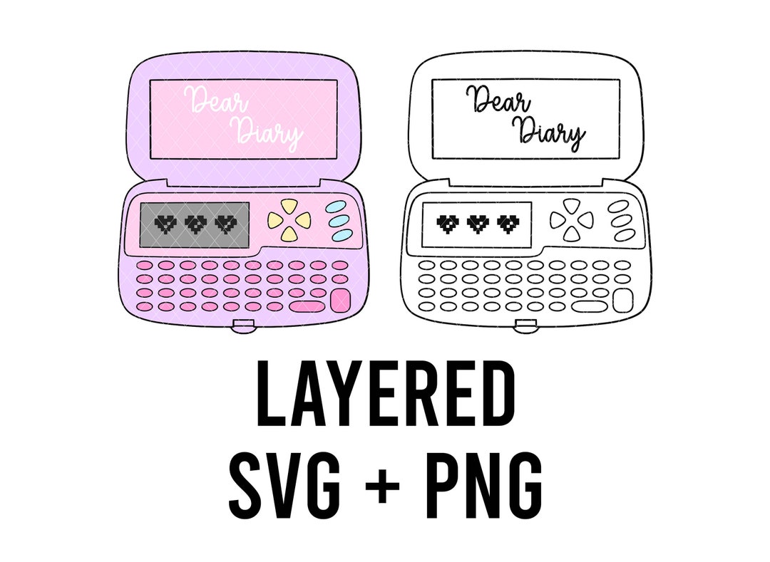 90's Dear Diary SVG + PNG, Layered by Colour - Etsy