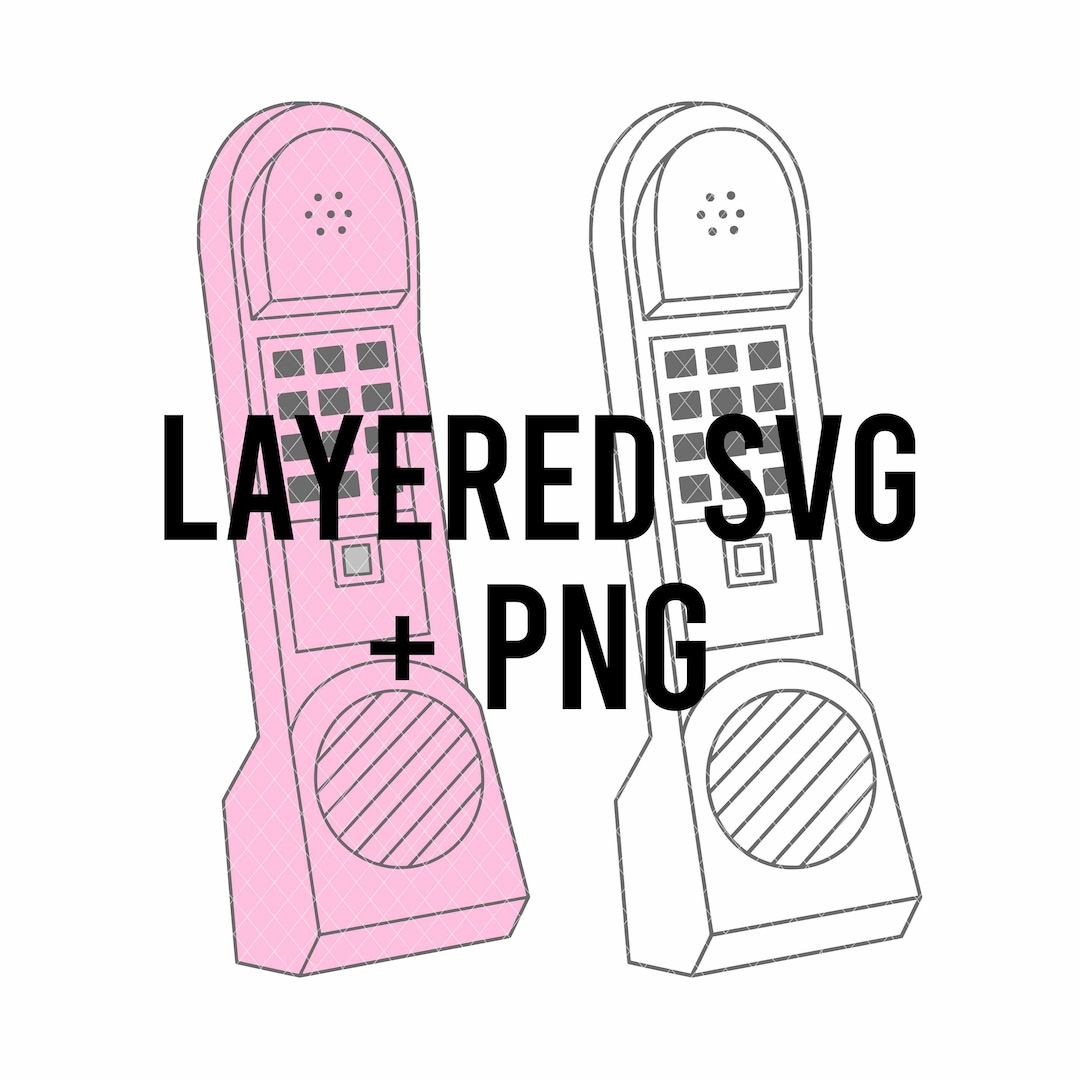 90's Phone SVG + PNG, Layered by Colour - Etsy
