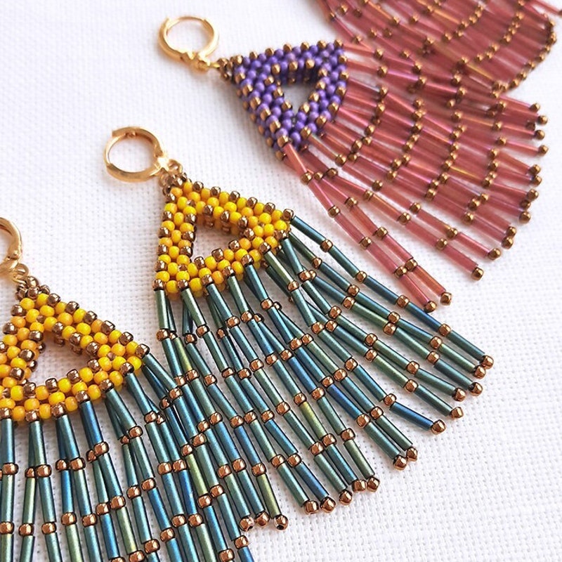 Beaded Earrings - Etsy