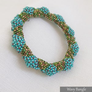 WAVY BANGLE Beading Tutorial Tubular Peyote and Netting - Etsy