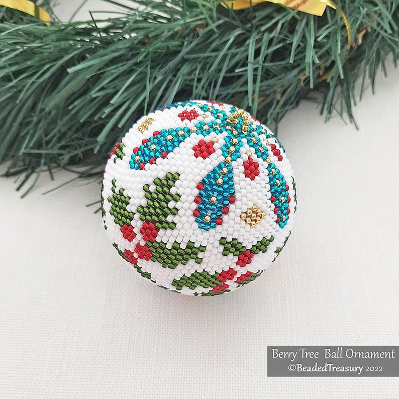 3D Peyote Ball Pattern BERRY TREE BALL Beaded Christmas - Etsy