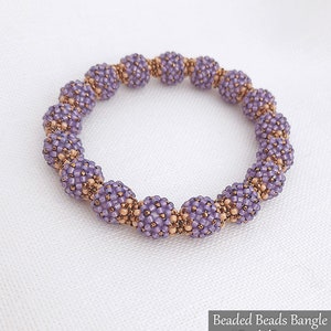 BEADED BEADS BANGLE Beading Tutorial Tubular Peyote and Netting Bead Pattern Instant .pdf ...