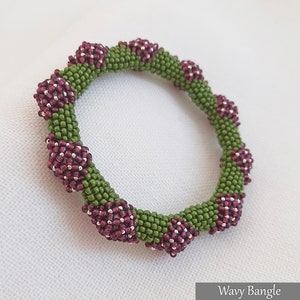 WAVY BANGLE Beading Tutorial Tubular Peyote and Netting - Etsy