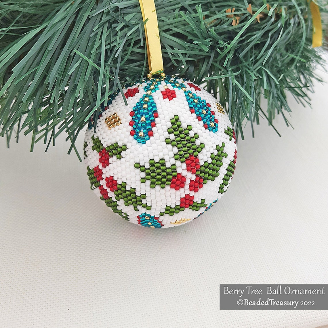 3D Peyote Ball Pattern BERRY TREE BALL Beaded Christmas - Etsy