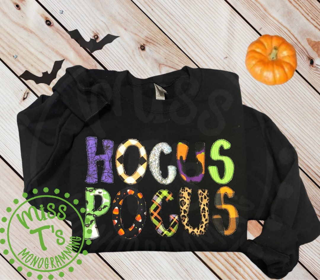 Hocus Pocus Appliqued Sweatshirt , Embroidered Sweatshirt, Fall ...