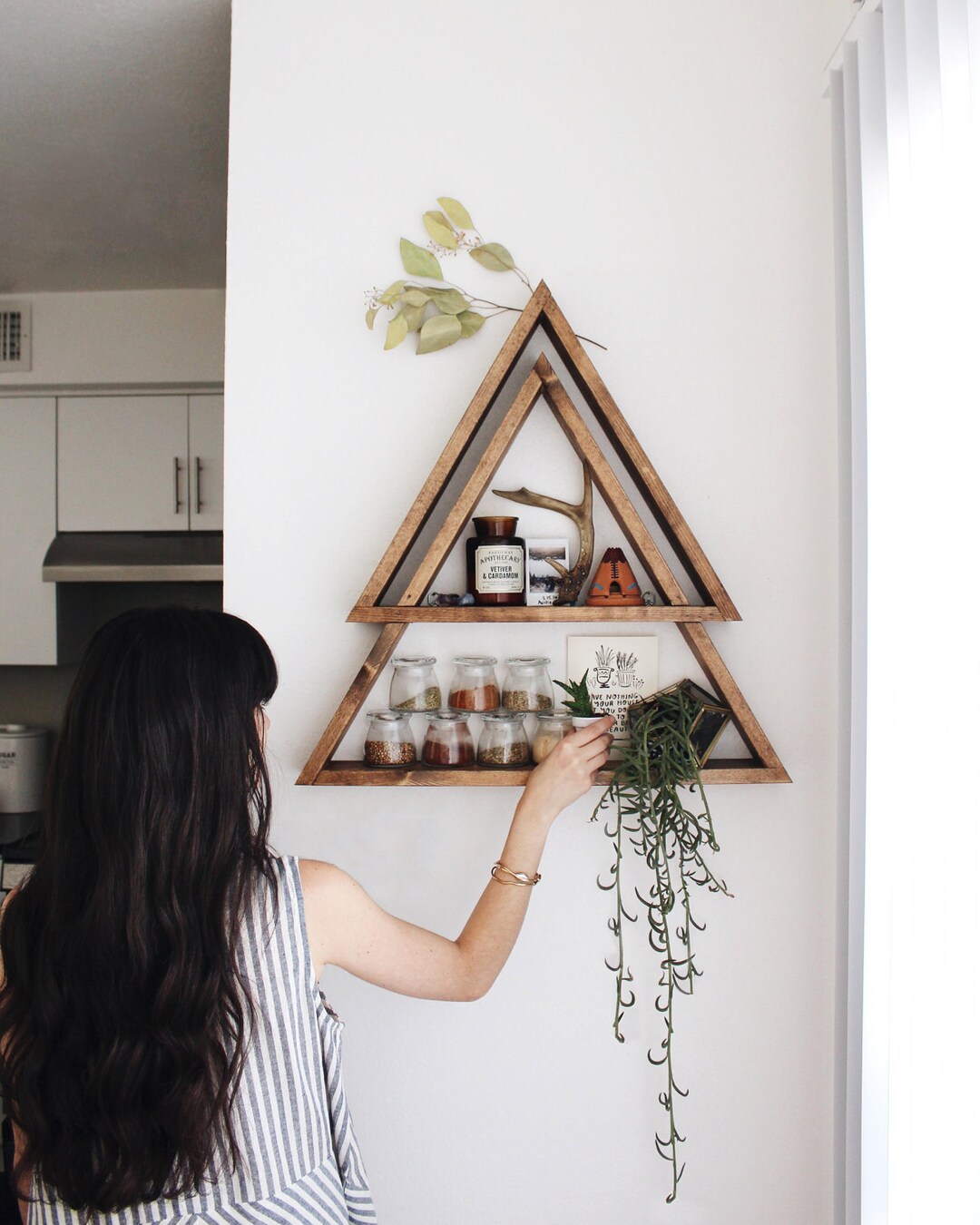 The Original Stacked Triangle Shelf. Geometric Shelf. Modern Shelf ...