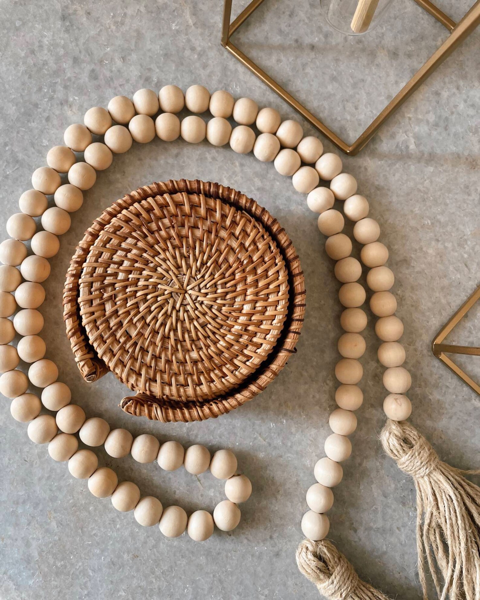 Woven Seagrass Coasters Set of 6 Rattan Decor Wicker - Etsy