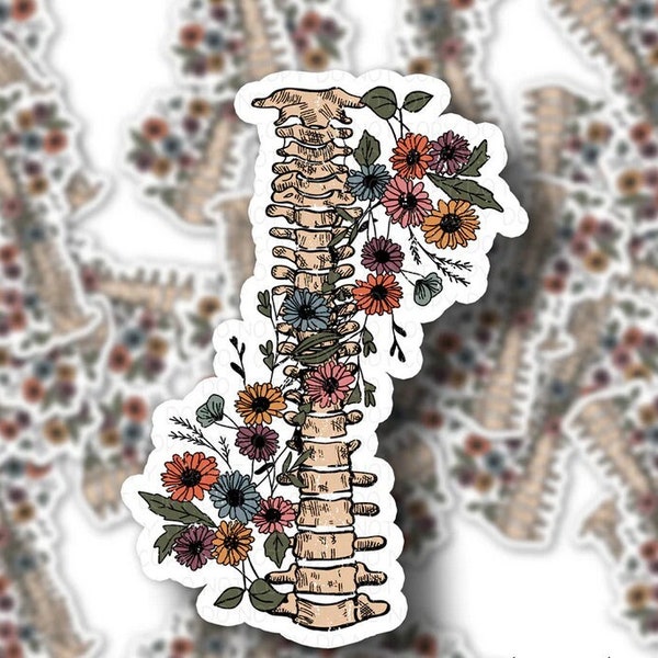 Spine With Flowers - Etsy