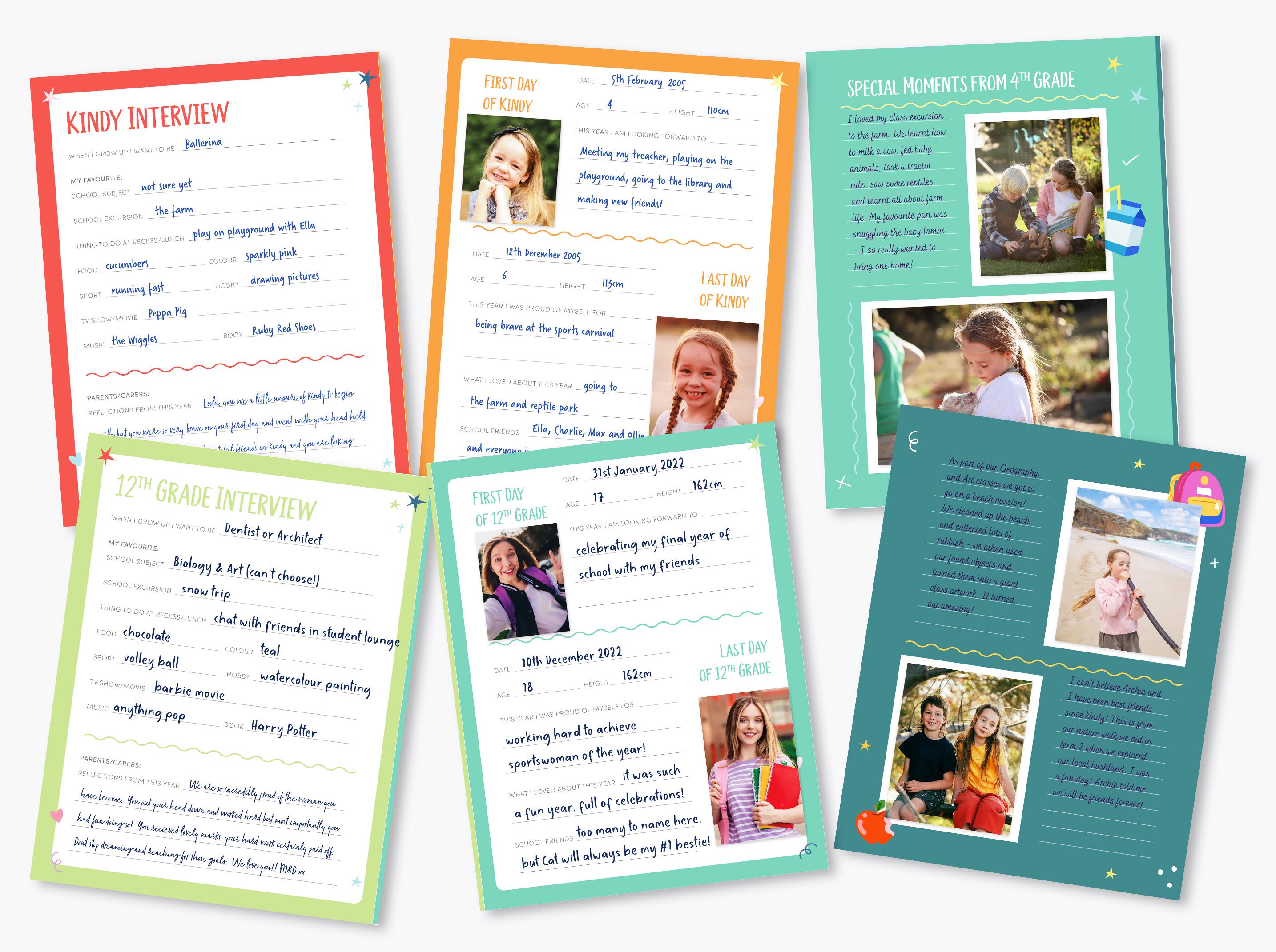 My School Years Memory Book – Full Colour, Pre-k to 12th Grade Keepsake ...