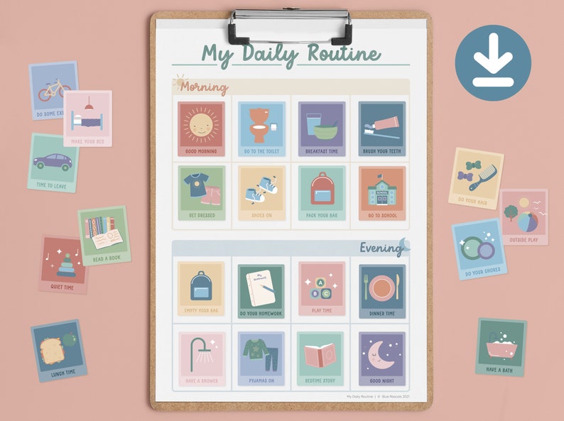 My Daily Routine Chart | Printable PDF | 60 Visual Routine Cards ...