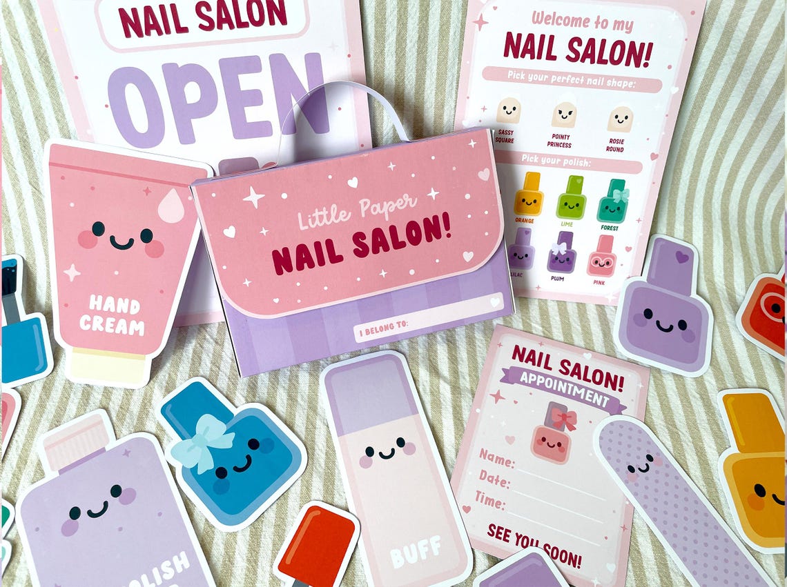 Printable Nail Salon Pretend Play Kit: Kids Role Play (digital PDF) - Etsy