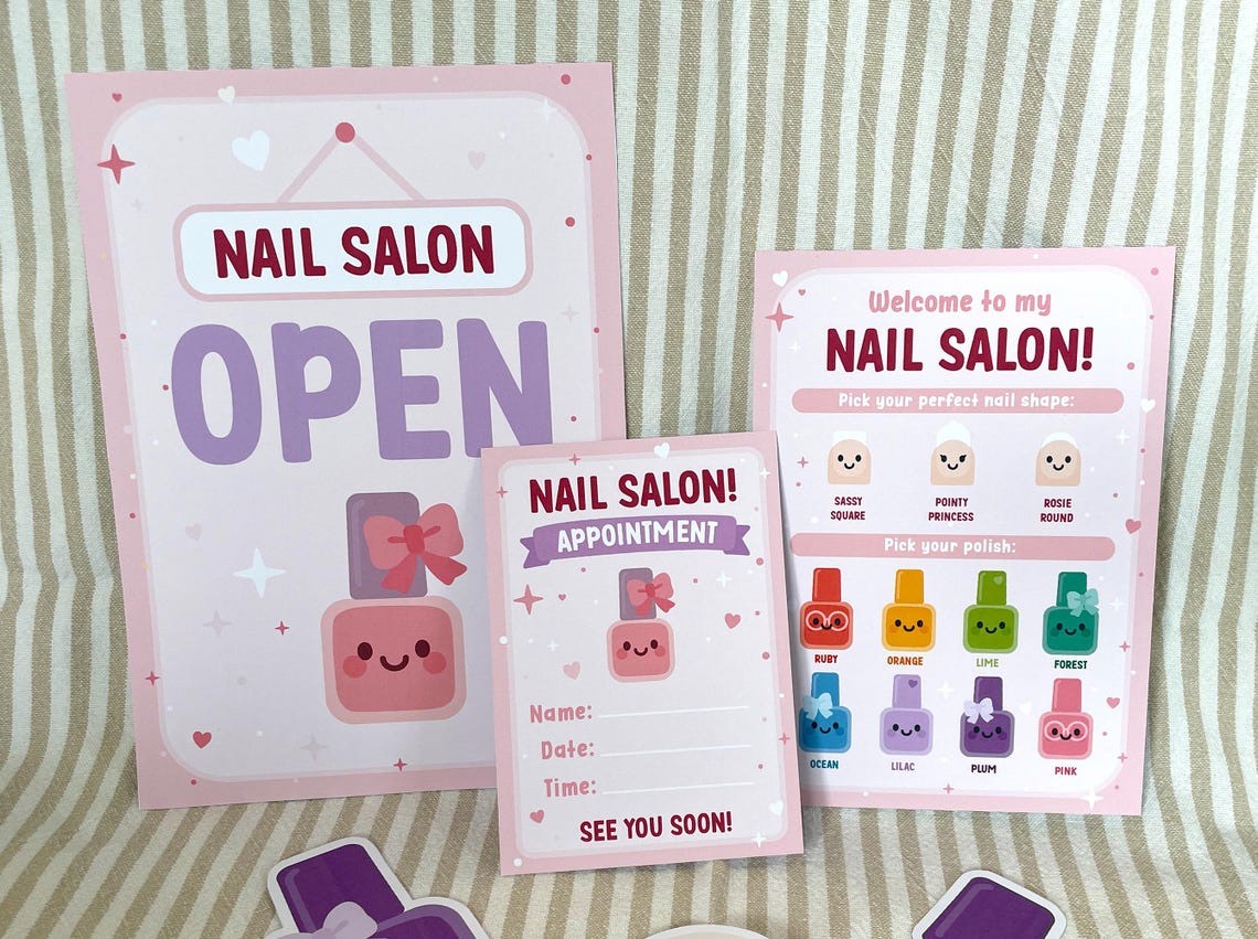 Printable Nail Salon Pretend Play Kit: Kids Role Play (digital PDF) - Etsy
