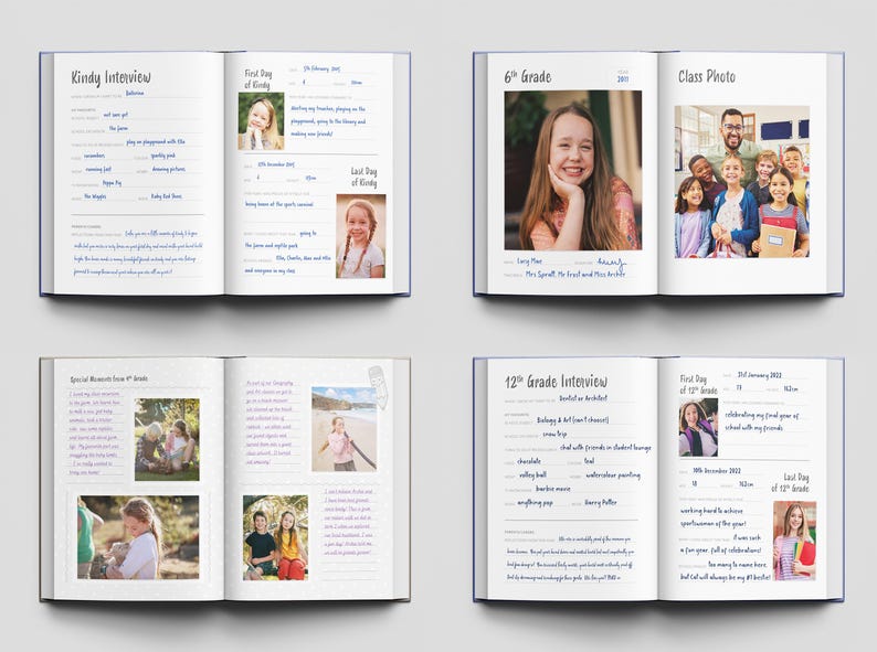 School Years Memory Book – Keepsake Journal, Pre-k to Graduation - Etsy