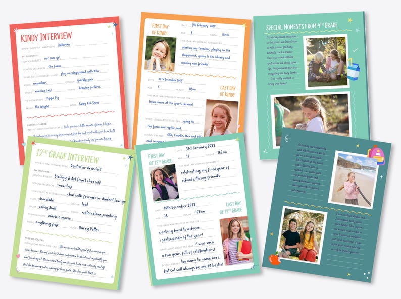 Personalized School Years Memory Book, Preschool to Graduation - Etsy