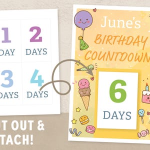 Editable Birthday Countdown Sign: DIY Party Decor (digital Download) - Etsy