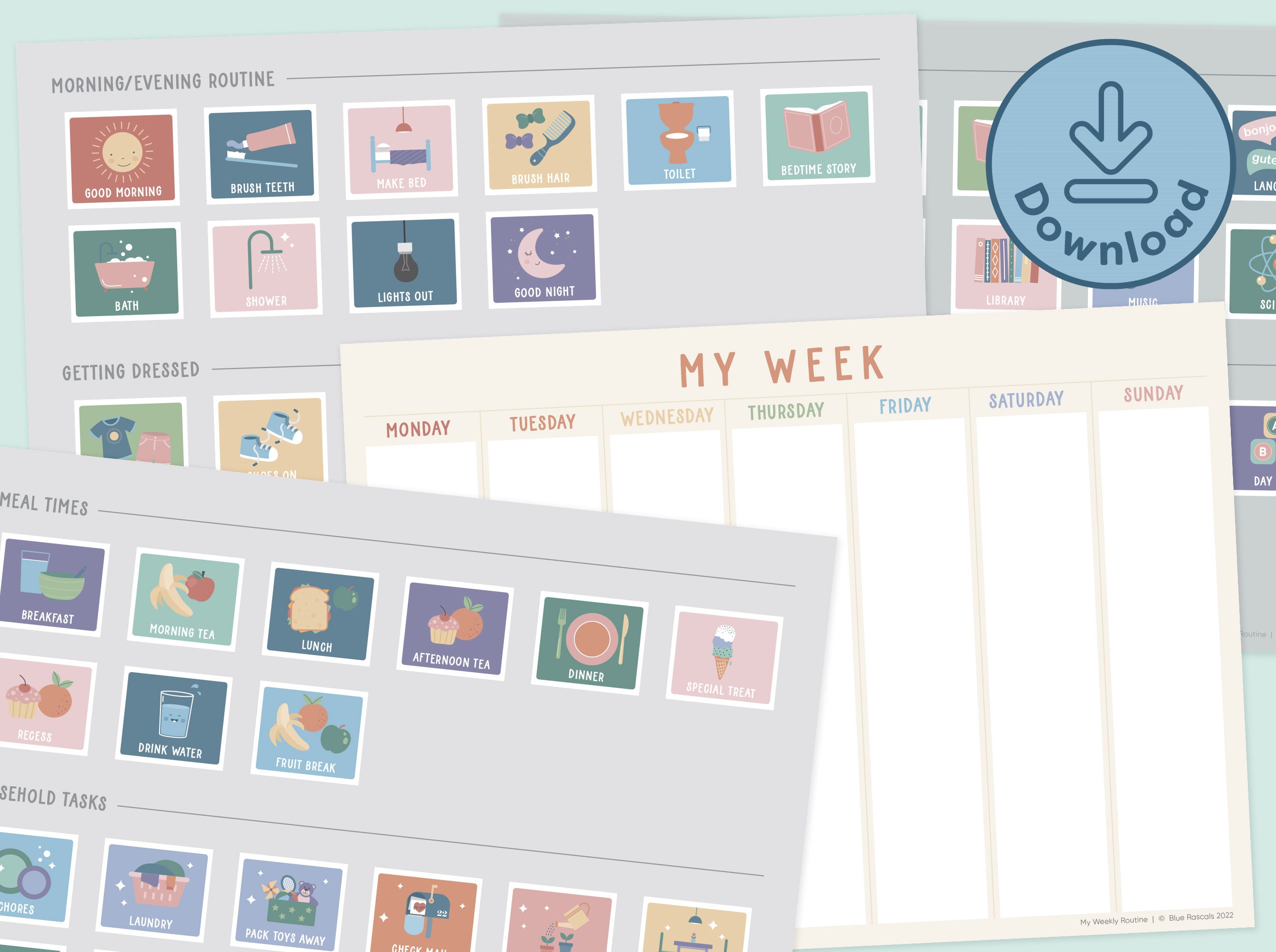 Weekly Routine Chart, Printable Routine, Weekly Chores, School Planner ...