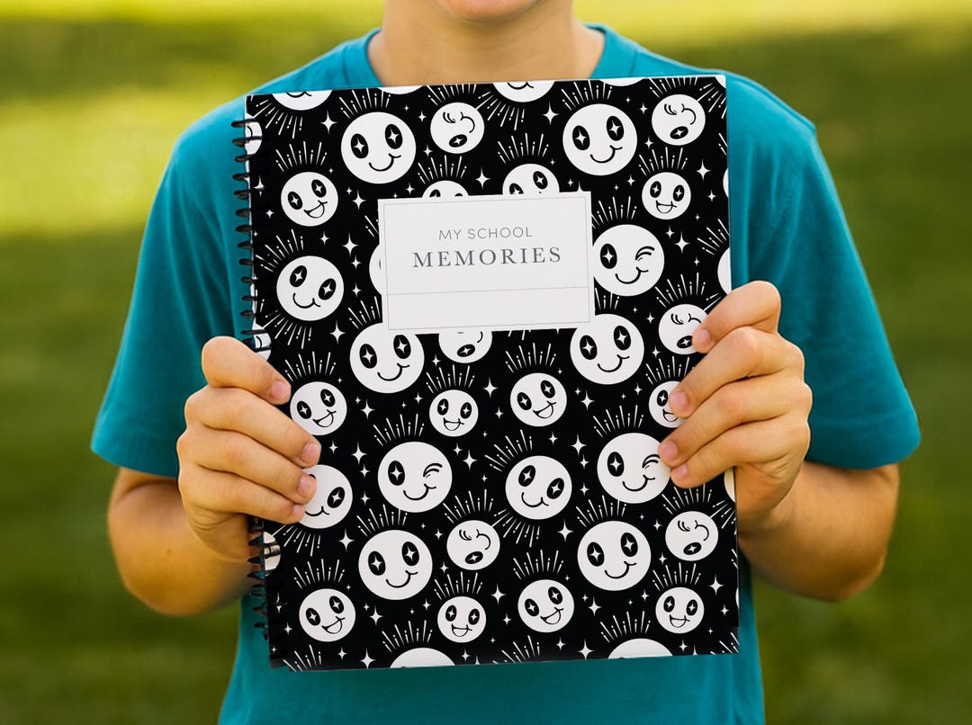 School Years Memory Book: Pre K to 12th Grade Keepsake • Smiley Face ...