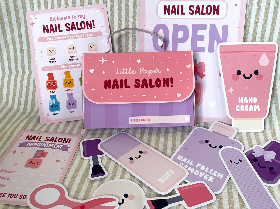 Printable Nail Salon Pretend Play Kit: Kids Role Play (digital PDF) - Etsy