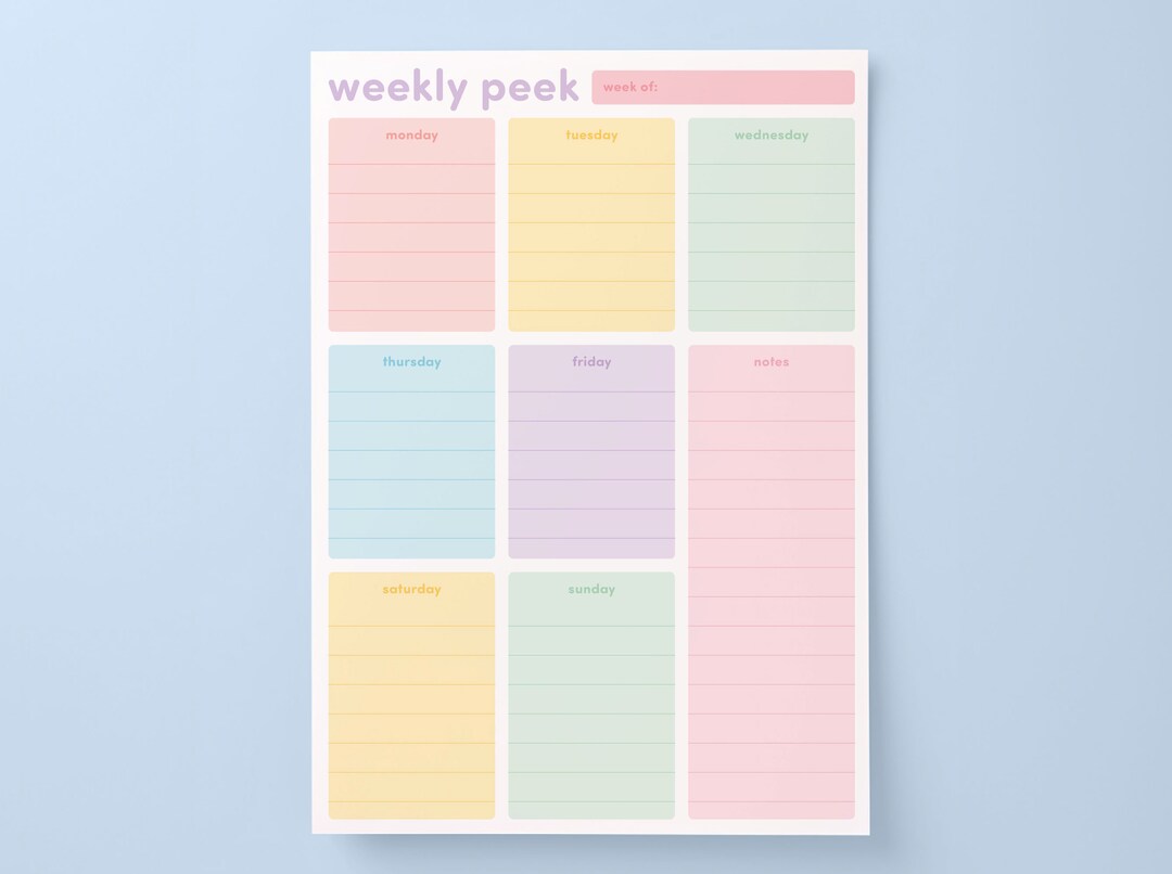 Printable Weekly Schedule, A4 Planner, Home Organization, Family ...