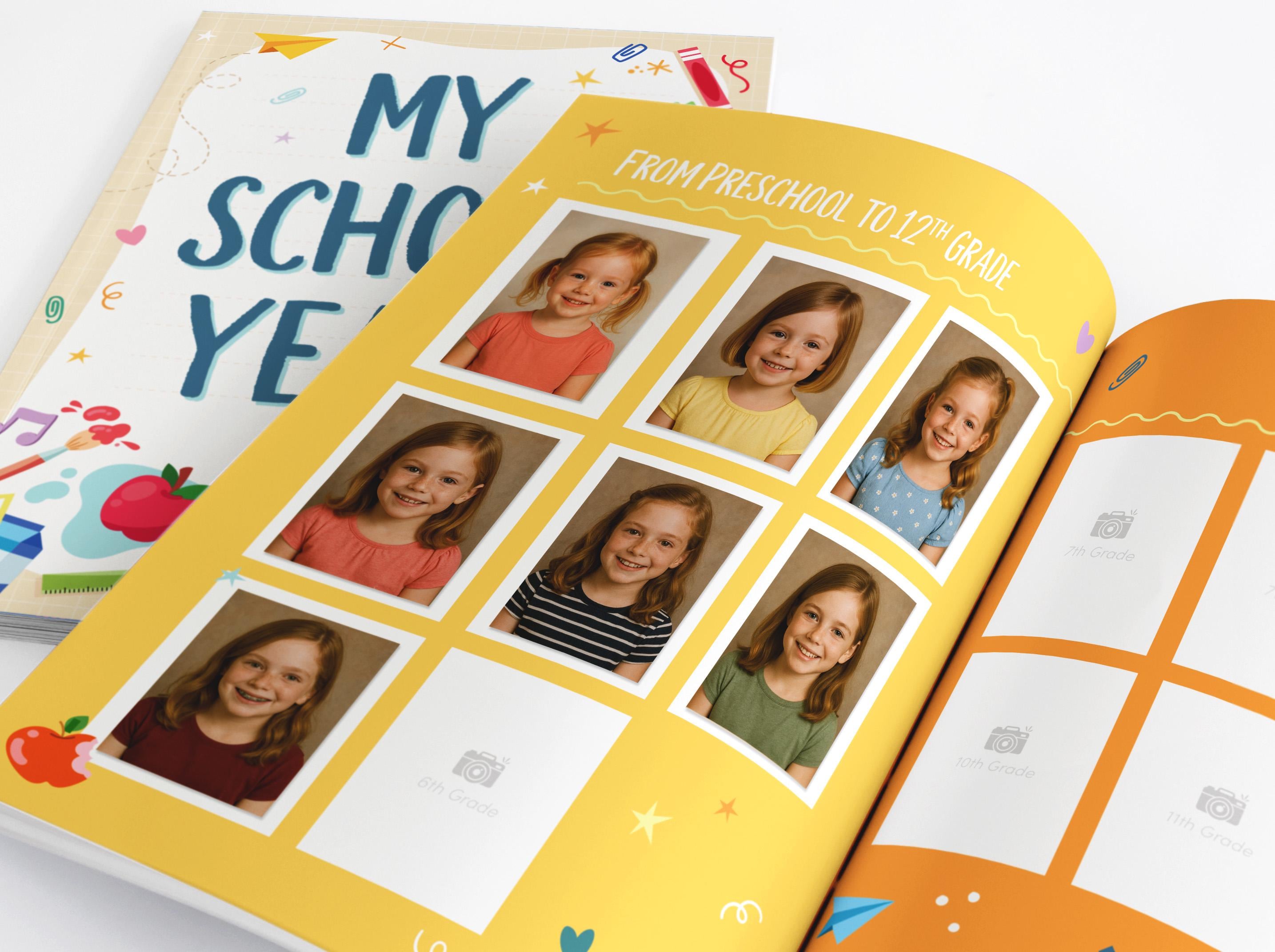 My School Years Memory Book – Full Colour, Pre-k to 12th Grade Keepsake ...