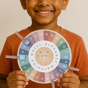 Alphabet Matching Wheel Printable Game - Uppercase & Lowercase Letter ...