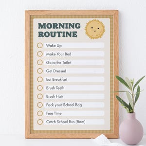 Morning and Evening Routine Chart for Kids – Editable Daily Checklist ...