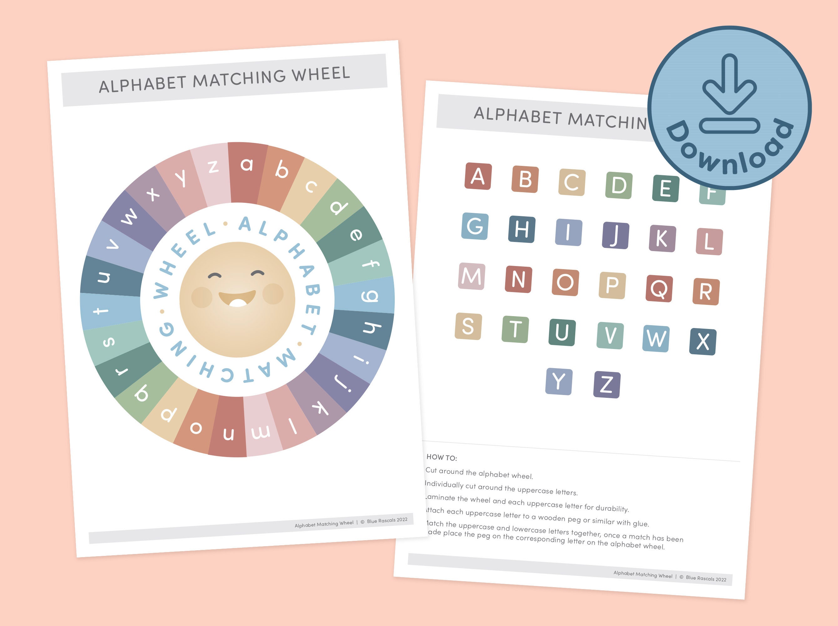 Alphabet Matching Wheel, Learning Letters, Alphabet Activity, Early ...