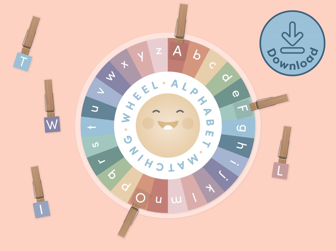 Alphabet Matching Wheel, Learning Letters, Alphabet Activity, Early ...