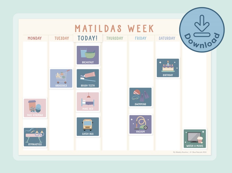 Cuadro de rutina semanal, Rutina imprimible, Tareas semanales ...
