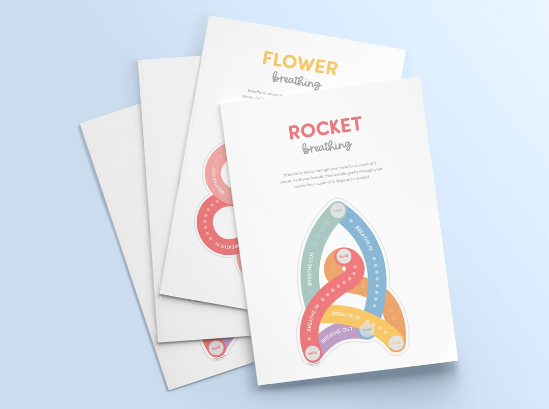 Mindful Breathing Cards for Kids – Calm Down Techniques, Finger Tracing ...