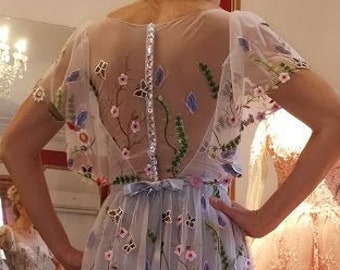 Butterfly Back Wedding Dress - Etsy