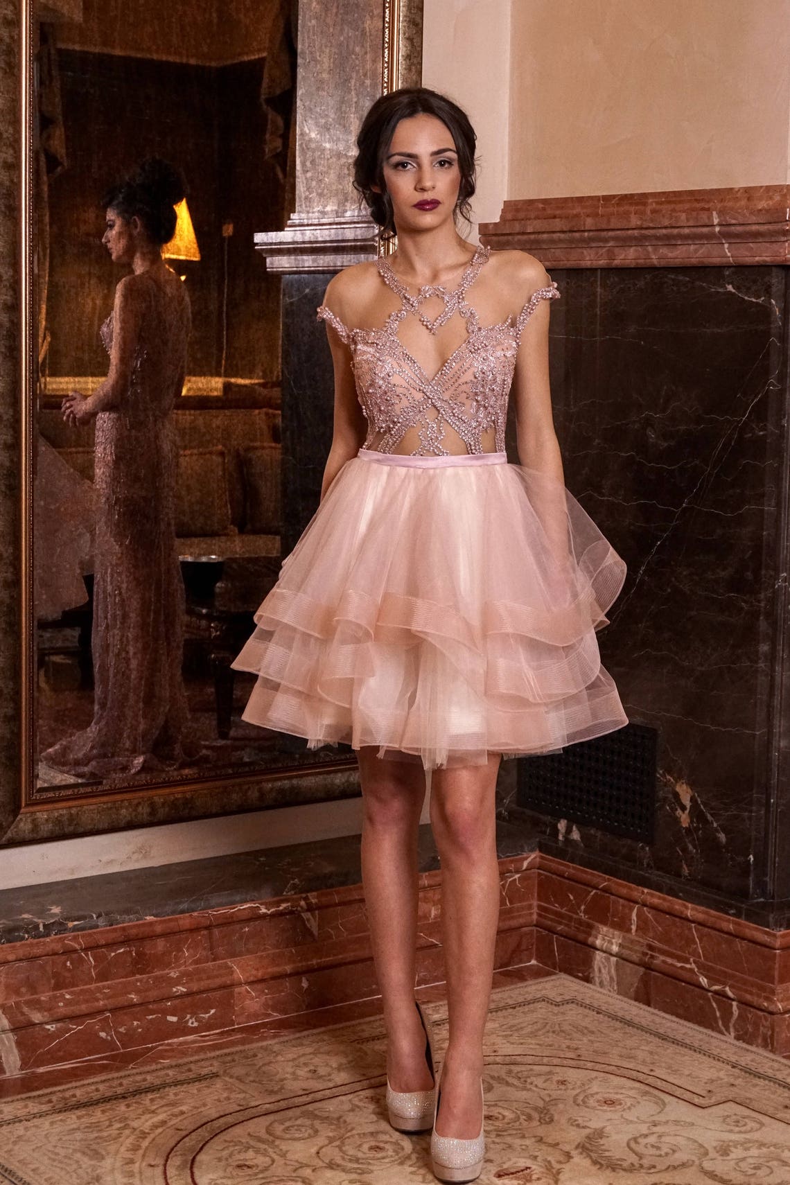 Short Open Back Dress Sleeveless Dance Dress Short Evening - Etsy